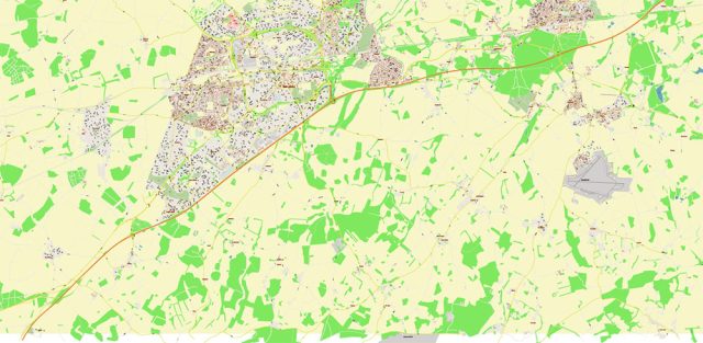 Basingstoke UK Map Vector City Plan High Detailed Street Map editable ...