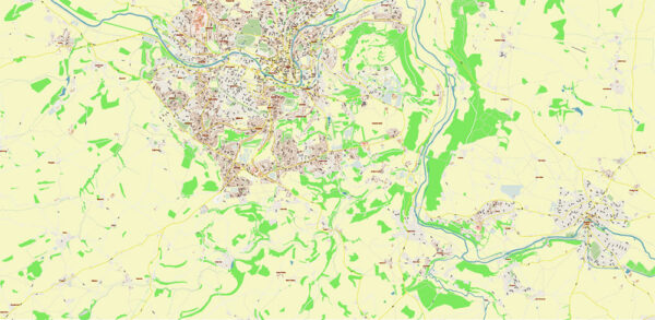 Bath UK Map Vector City Plan High Detailed Street Map editable Adobe ...