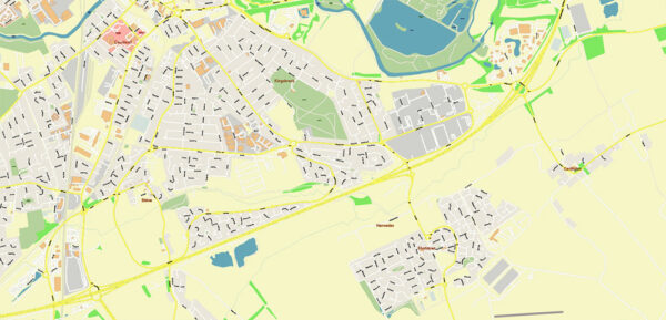 Bedford UK PDF Vector Map: City Plan High Detailed Street Map editable ...