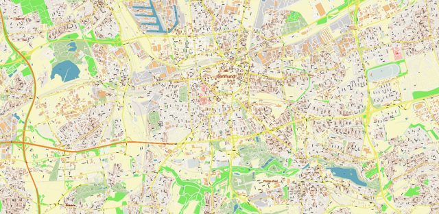 Dortmund Germany Map Vector City Plan High Detailed Street Map editable ...
