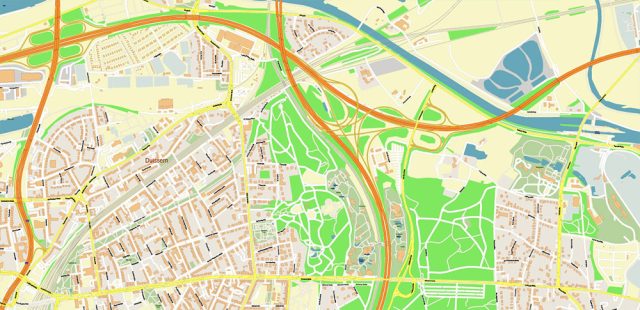 Duisburg Germany PDF Vector Map: City Plan High Detailed Street Map ...