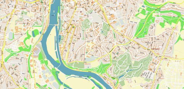 Duisburg Germany Map Vector City Plan High Detailed Street Map editable ...