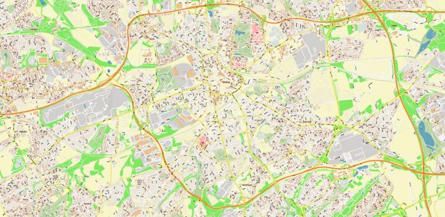 Essen + Bochum Germany Map Vector City Plan High Detailed Street Map ...