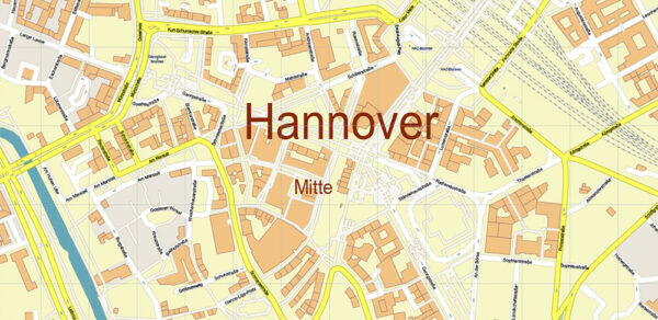 Hannover Germany PDF Vector Map: City Plan High Detailed Street Map ...