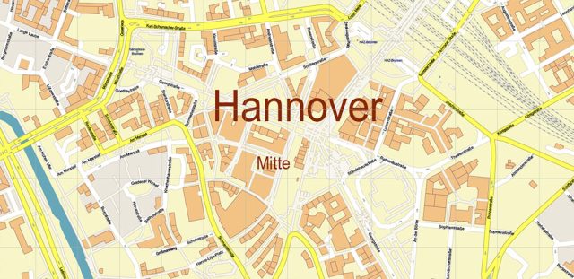 Hannover Germany PDF Vector Map: City Plan High Detailed Street Map ...