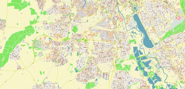 Hannover Germany Map Vector City Plan High Detailed Street Map editable ...
