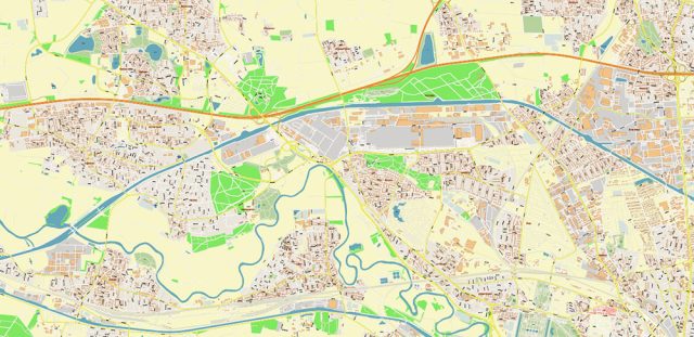 Hannover Germany Map Vector City Plan High Detailed Street Map editable ...