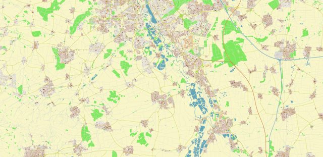Hannover Germany Map Vector City Plan High Detailed Street Map editable ...