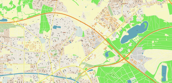 Hannover Germany Map Vector City Plan High Detailed Street Map editable ...