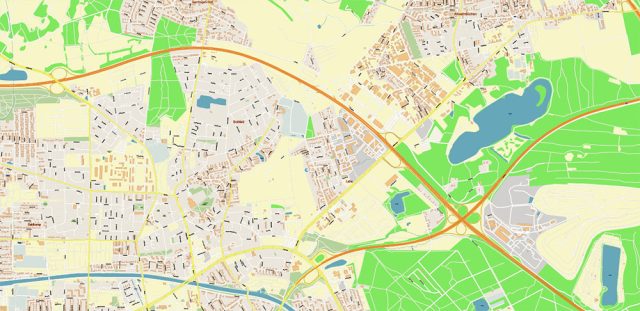 Hannover Germany Map Vector City Plan High Detailed Street Map editable ...