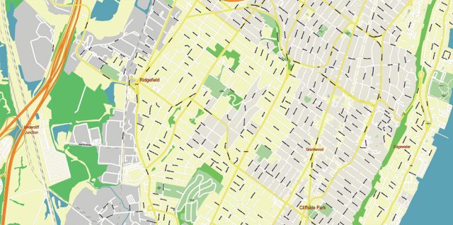 New York City: Manhattan + Long Island NY US PDF Vector Map: City Plan ...
