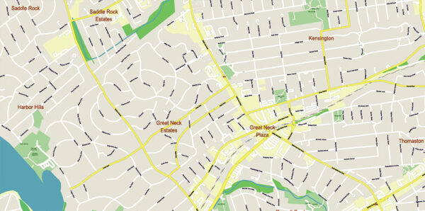 _New York City: Manhattan + Long Island NY US Map Vector City Plan High ...