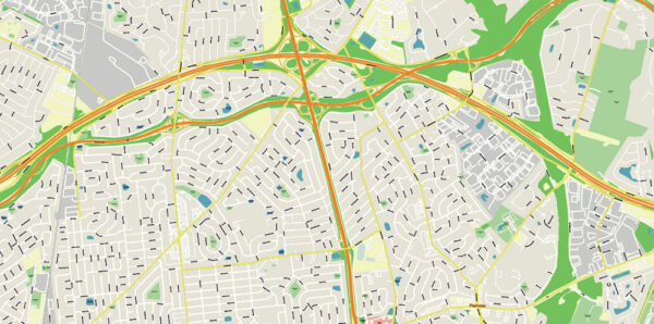 _New York City: Manhattan + Long Island NY US Map Vector City Plan High ...