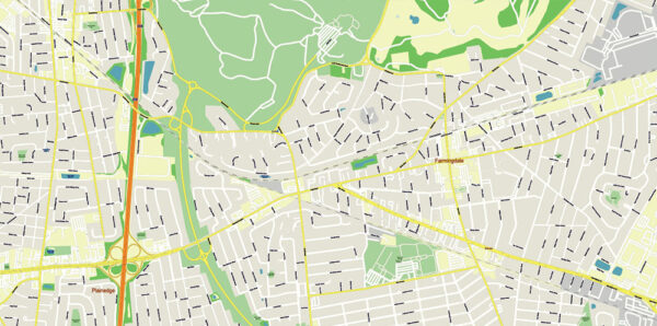 New York City: Manhattan + Long Island NY US PDF Vector Map: City Plan ...