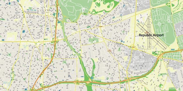 New York City: Manhattan + Long Island NY US PDF Vector Map: City Plan ...