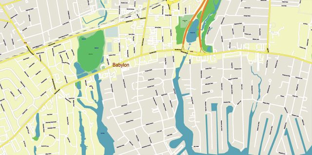 New York City: Manhattan + Long Island NY US PDF Vector Map: City Plan ...