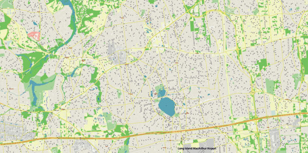 New York City: Manhattan + Long Island NY US PDF Vector Map: City Plan ...