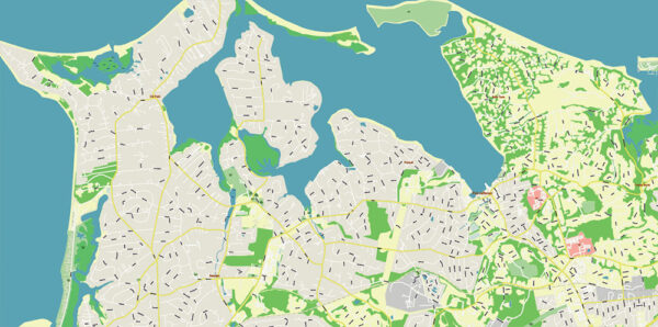 _New York City: Manhattan + Long Island NY US Map Vector City Plan High ...