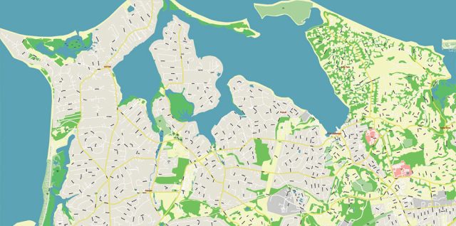 New York City: Manhattan + Long Island NY US PDF Vector Map: City Plan ...