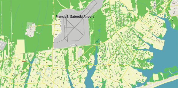 New York City: Manhattan + Long Island NY US PDF Vector Map: City Plan ...