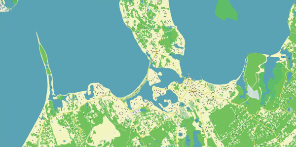 _New York City: Manhattan + Long Island NY US Map Vector City Plan High ...