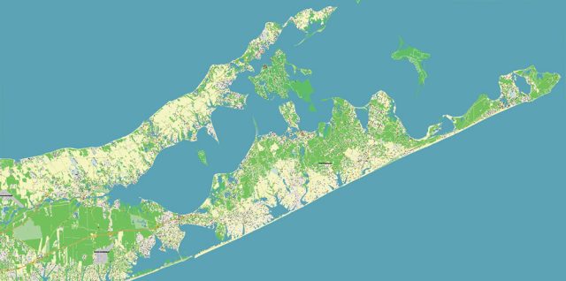 _New York City: Manhattan + Long Island NY US Map Vector City Plan High ...