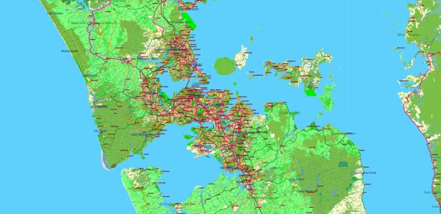 _New Zealand complete country Map Vector Extra High Detailed Street ...