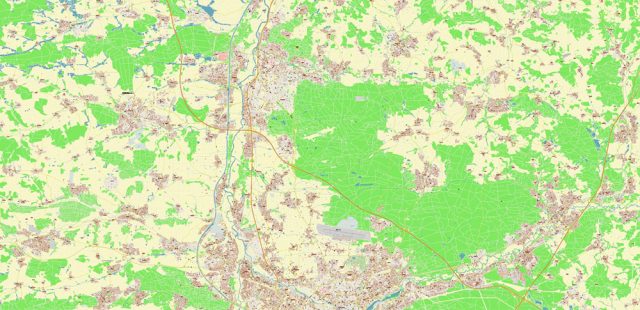 Nuremberg / Nürnberg Germany Map Vector City Plan High Detailed Street ...