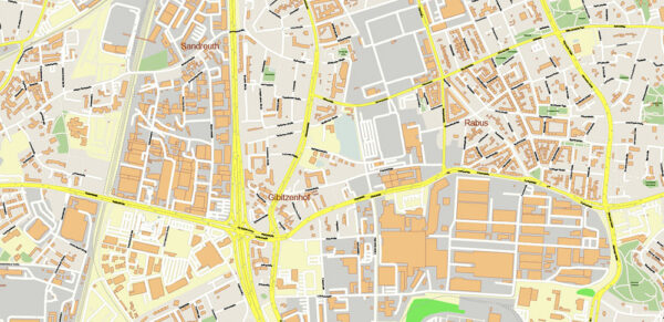 Nuremberg / Nürnberg Germany Map Vector City Plan High Detailed Street ...