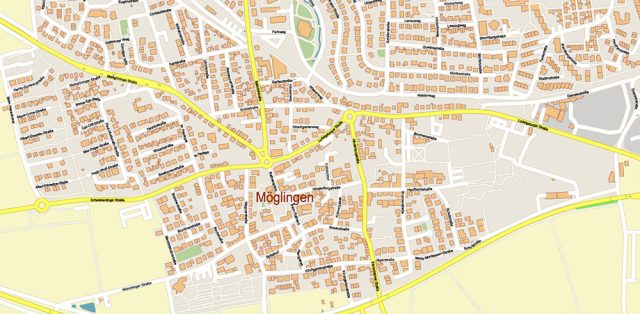 Stuttgart Germany Map Vector City Plan High Detailed Street Map ...