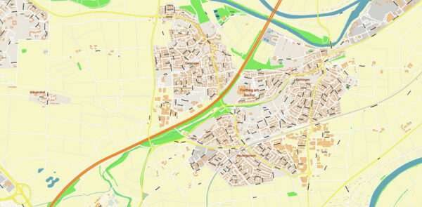 Stuttgart Germany Map Vector City Plan High Detailed Street Map ...