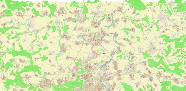 Stuttgart Germany PDF Vector Map: City Plan High Detailed Street Map ...