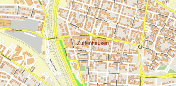 Stuttgart Germany Map Vector City Plan High Detailed Street Map ...
