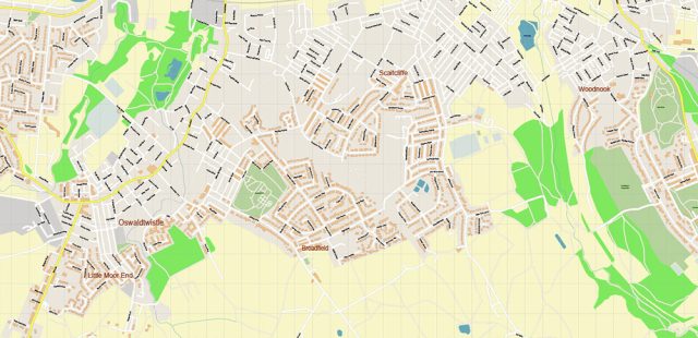 Blackburn UK PDF Vector Map: City Plan High Detailed Street Map ...
