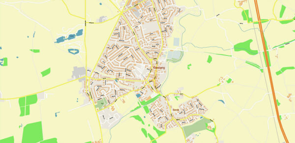 Blackpool + Preston + Garstang UK Map Vector City Plan High Detailed ...