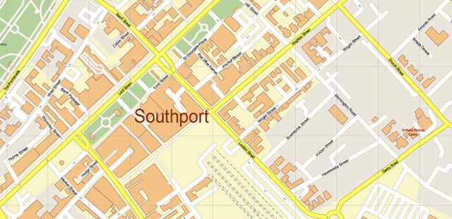 Blackpool + Preston + Garstang UK Map Vector City Plan High Detailed ...