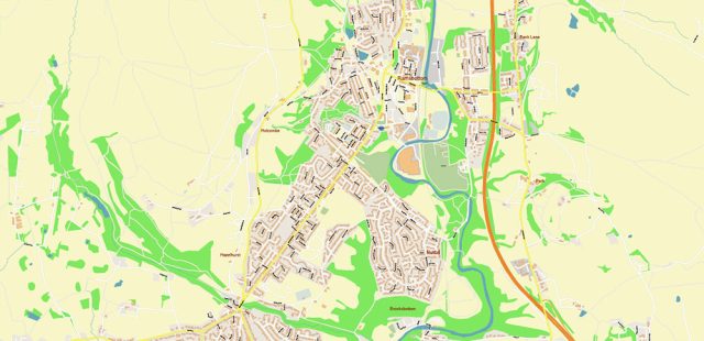 Bolton UK Map Vector City Plan High Detailed Street Map editable Adobe ...