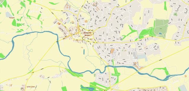 Bournemouth UK Map Vector City Plan High Detailed Street Map editable ...