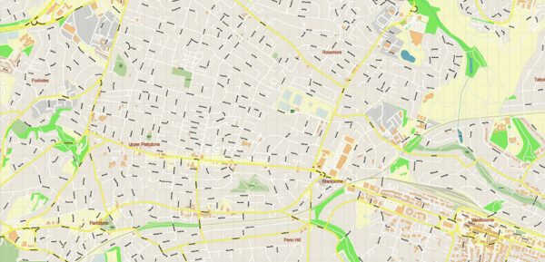 Bournemouth UK Map Vector City Plan High Detailed Street Map editable ...