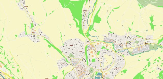 Cardiff UK PDF Vector Map: City Plan High Detailed Street Map editable ...