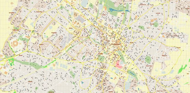 Cheltenham UK PDF Vector Map: City Plan High Detailed Street Map ...
