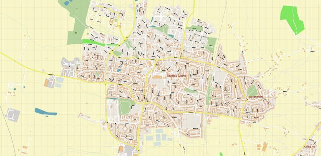 Cheltenham UK PDF Vector Map: City Plan High Detailed Street Map ...