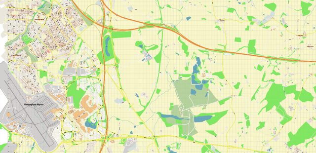 Coventry UK Map Vector City Plan High Detailed Street Map editable ...