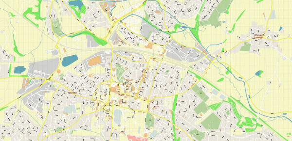 Coventry UK Map Vector City Plan High Detailed Street Map editable ...