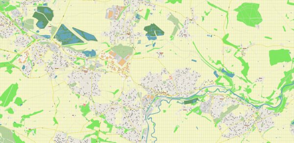 Doncaster UK PDF Vector Map: City Plan High Detailed Street Map ...