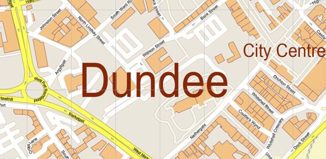 Dundee UK PDF Vector Map: City Plan High Detailed Street Map editable ...
