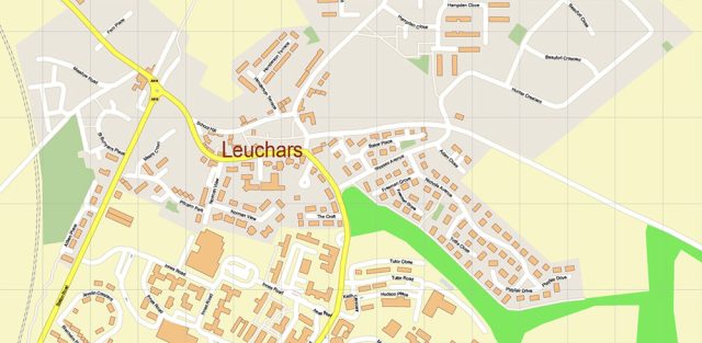 Dundee UK PDF Vector Map: City Plan High Detailed Street Map editable ...