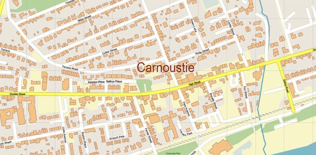 Dundee UK PDF Vector Map: City Plan High Detailed Street Map editable ...