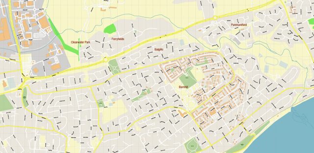 Dundee UK PDF Vector Map: City Plan High Detailed Street Map editable ...