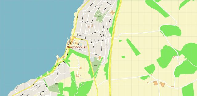 Dundee UK PDF Vector Map: City Plan High Detailed Street Map editable ...